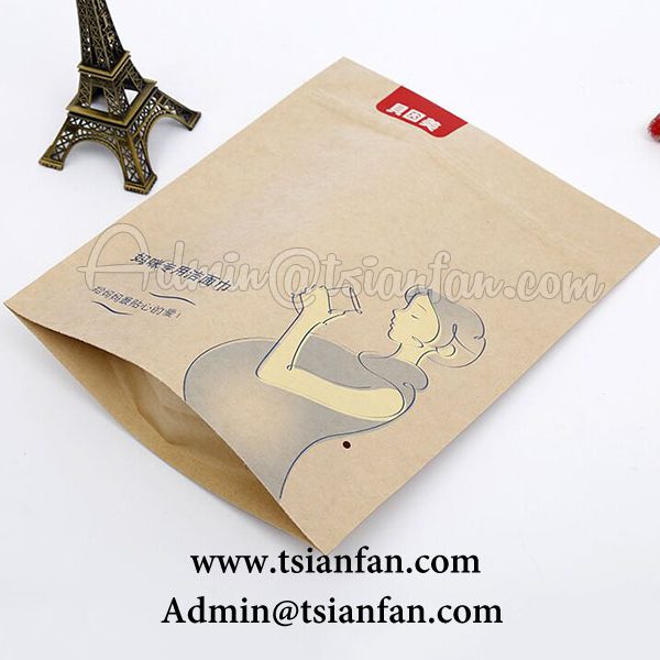 Food Grade Stand Up Kraft Paper Bag With Zipper PG611 – Chinese ...